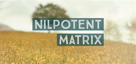 Nilpotent Matrix And Eigenvalues Of The Matrix Problems In Mathematics