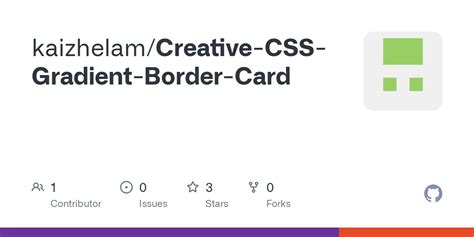 Github Kaizhelamcreative Css Gradient Border Card