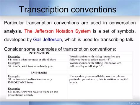 Discourse And Conversation Ppt