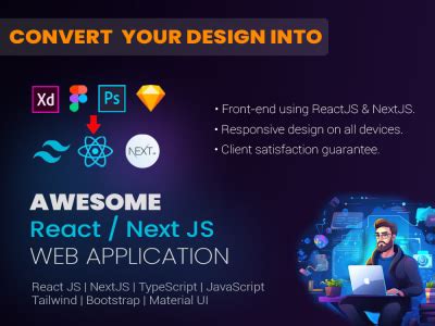 PSD Adobe XD Figma HTML React JS TypeScript Front End Web App Developer Upwork