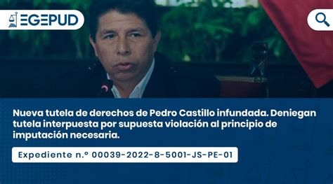 Nueva Tutela De Derechos De Pedro Castillo Infundada Deniegan Tutela