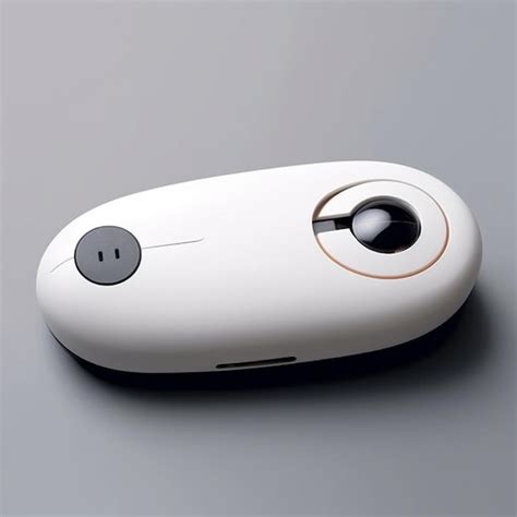 Premium Ai Image A White Mouse With A Black Button And A Button That