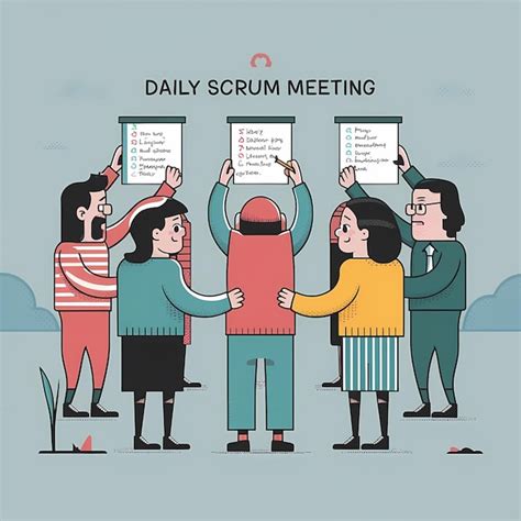 Premium Photo Cartoon Scrum Agile Methodology Development Software Team Collaboration Agile