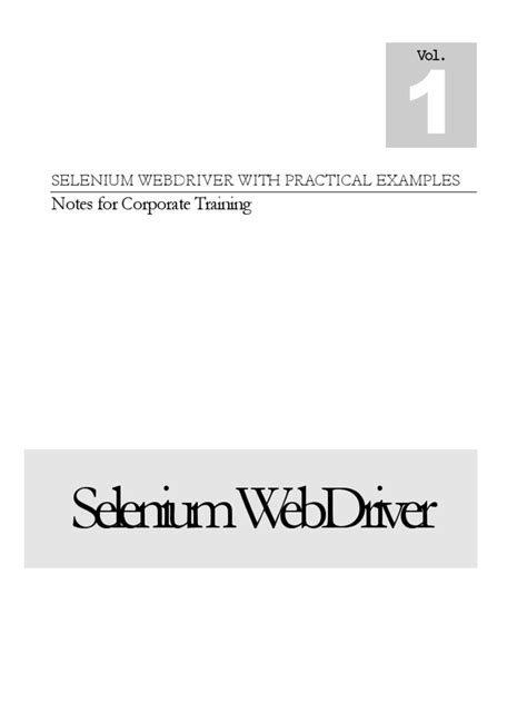 Selenium Webdriver Notes Pdf Selenium Software Html Element