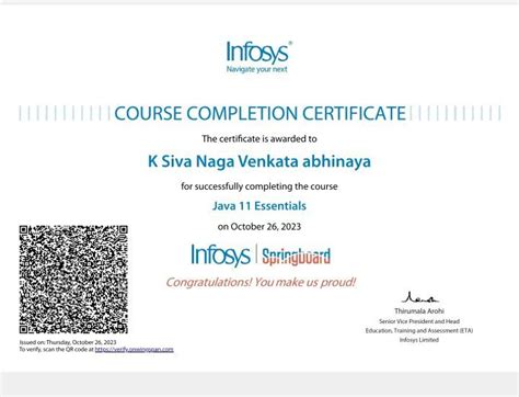 k s n v abhinaya sri on linkedin java11essentials infosys