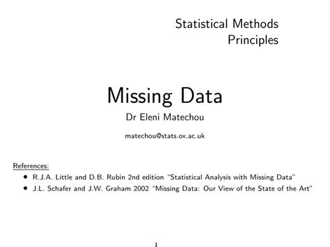 Principles Missing Data
