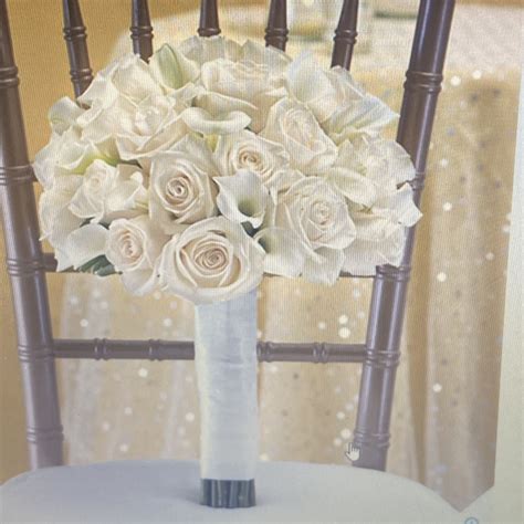 White Roses And Mini Cala Bridal Bouquet In Oceanside Ny Flowers By