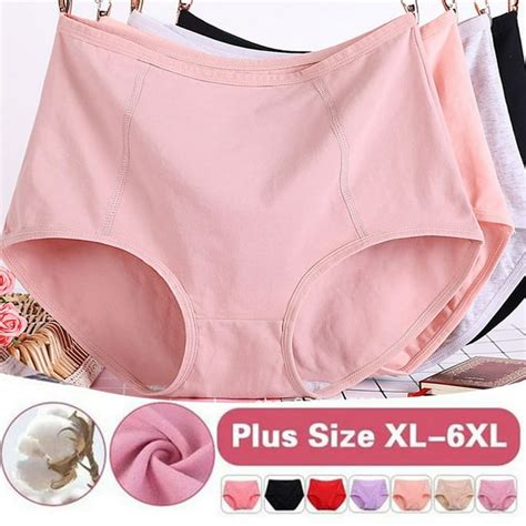 Aboser Plus Size Cotton Underwear For Women Breathable High Waisted