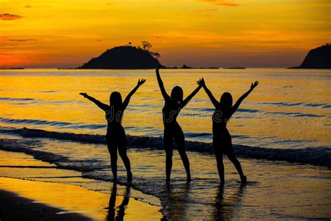 Three Girls On The Beach Stock Image Image Of Portrait 73310401