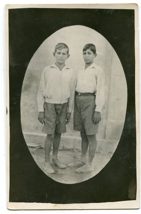 Two Handsome Young 1920s Boys In Shorts Good Friends Greece Old