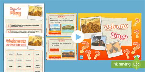 Volcano Bingo Twinkl Geography