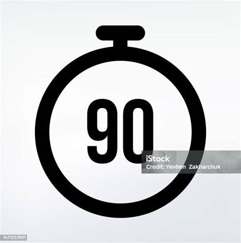90 Seconds Countdown Timer Icon Set Time Interval Icons Stopwatch And Time Measurement Stock