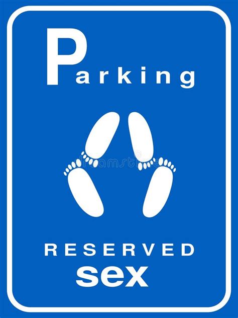 Road Sign Parking Area For Sexual Intercourse The Silhouette Of The Footprints Close Together