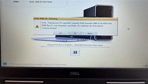 Precision Pre Boot PCIe Training Error Link Degraded EPSA Warning DELL