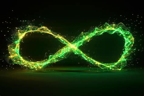Green Infinity Symbol Made Of Light Flowing Lines Premium Ai