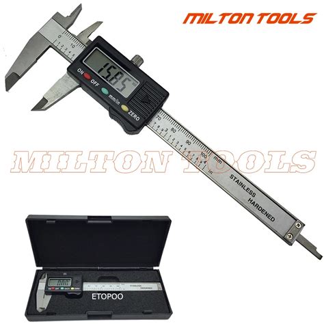 100mm 4 인치 디지털 캘리퍼스 버니어 게이지 마이크로 미터 0 100mm 탄소강 버니어 캘리퍼스 탄소섬유 전자 디지털