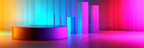 A Vibrant And Abstract 3d Render Of Data Visualizations Featuring Colorful Geometric Shapes An