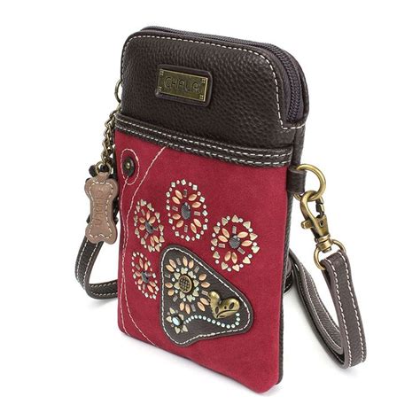 Dazzled Red Paw Print Cell Phone Crossbody By Chala Vegan Chala