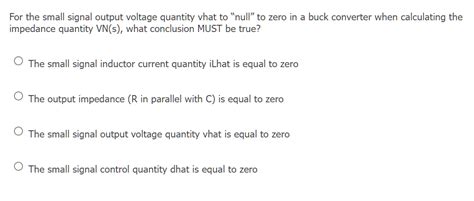 Solved For The Small Signal Output Voltage Quantity Vhat To