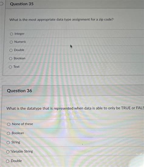Solved What Is The Most Appropriate Data Type Assignment For