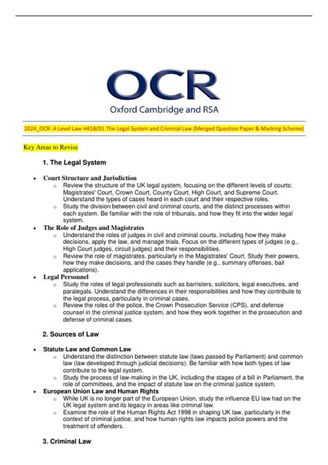 2024ocr A Level Law H418 Exam Papers Bundle Merged Question Paper
