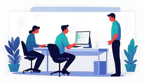 Premium Photo Cartoon Programmers Discussing Software Development At