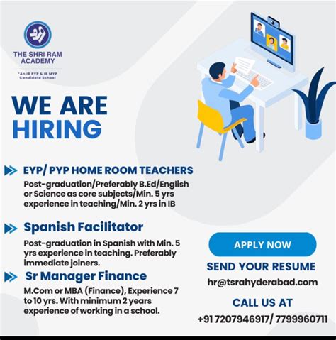 Pandu Ranga Prasad Yerramsetti On Linkedin We Are Hiring The Shri Ram Academy Hyderabad