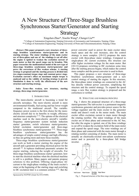 Pdf A New Structure Of Three Stage Brushless Synchronous Starter