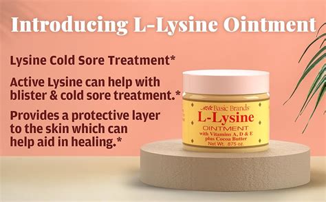 Basic Brands L Lysine Ointment 0875 Oz Lysine Cold