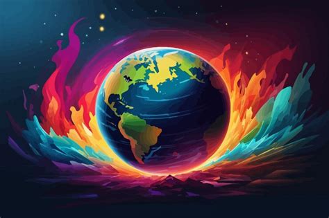Premium Vector Planet Earth At Night Blackout Illustration