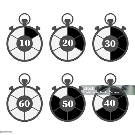 Stopwatch Timer Icons Time Management Symbols Countdown Vector Illustration Stock Illustration