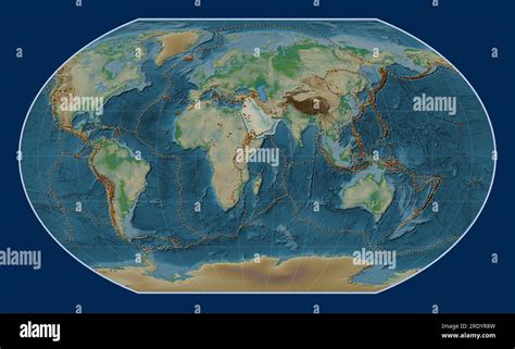 Arabian Tectonic Plate On The Physical Elevation Map In The Kavrayskiy Vii Projection Centered