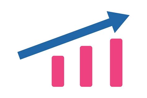A Growing Bar Graph Icon An Ascending Arrow 48388908 Vector Art At Vecteezy