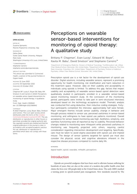 Pdf Perceptions On Wearable Sensor Based Interventions For Monitoring
