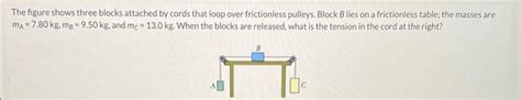solved the figure shows three blocks attached by cords that