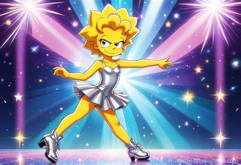 Tap Dancing Lisa Simpson In Sparkly Leotard Stable Diffusion Online