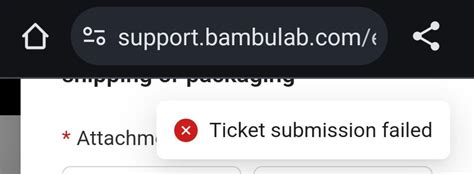 unable to submit support ticket r bambulab