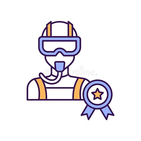 diving badge outline with colors fill vector icon that can easily edit