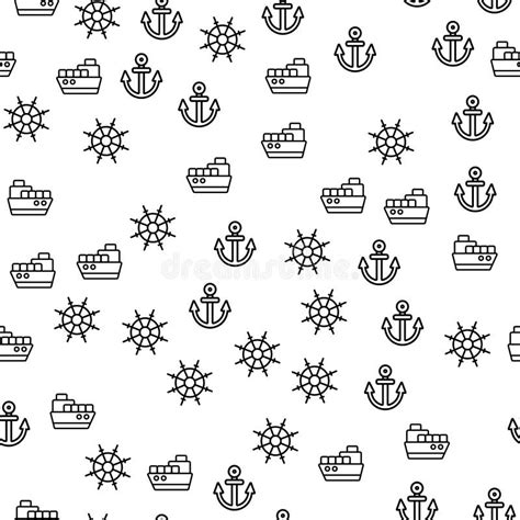 Details Of Delivery Ship Seamless Pattern Vector Stock Vector Illustration Of Ocean Naval