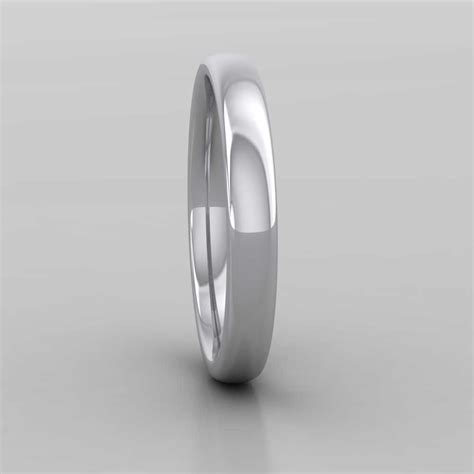 950 Platinum 3mm Cushion Court Shape Comfort Fit Extra Heavy Weight