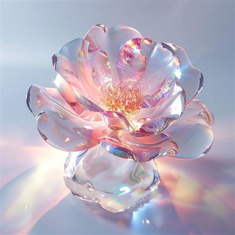 Rosecrystal Rose Flower Hard Lighting Sleek Glass