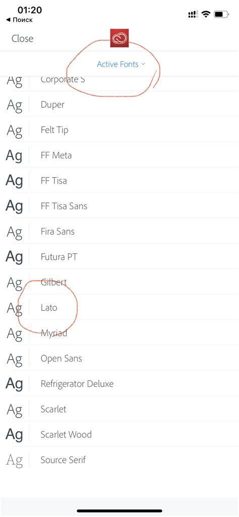 [text] installed font is not displayed on an ios13 adobe community