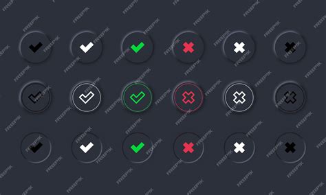 Premium Vector Set Of Check And Cross Marks Yes Or No Accept And
