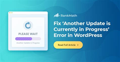 how to fix another update is currently in progress error in wordpress