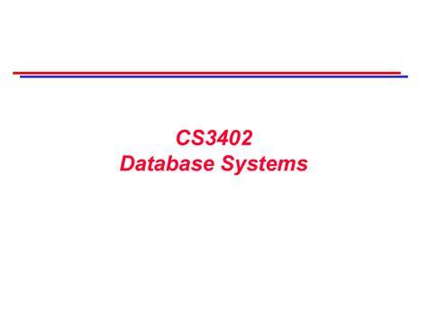 Lec01 Lecture 1 CS Database Systems Teaching Staffs Information Lecturer Dr LIAO Jing