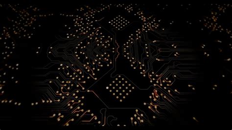Digital Animation Of Data Processing Over Microprocessor Connections On Black Background Video
