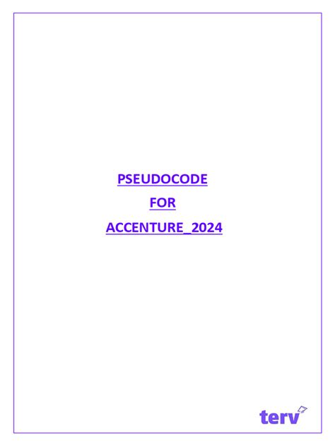 Accenture Pseudocode Pdf