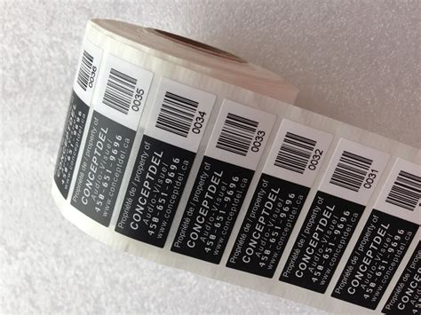 1000pcs Free Shipping Custom Self Adhesive Waterproof Labels Barcode