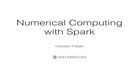 pdf numerical computing with spark stanford universityrezab