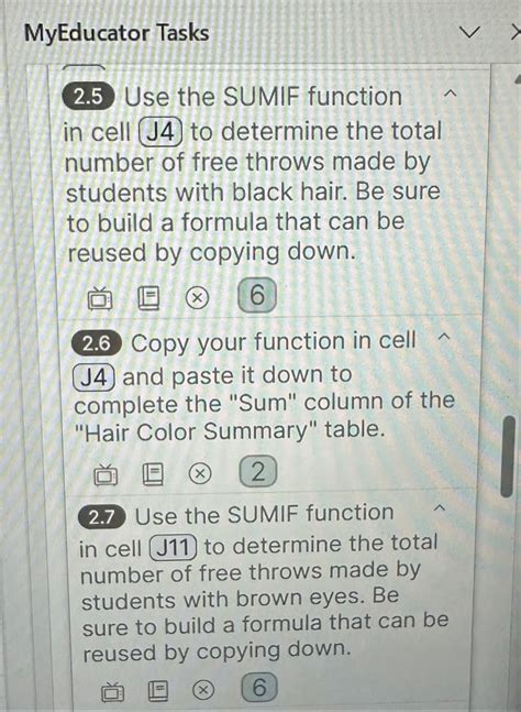 Solved Myeducator Tasks2 5 ﻿use The Sumif Function In Cell